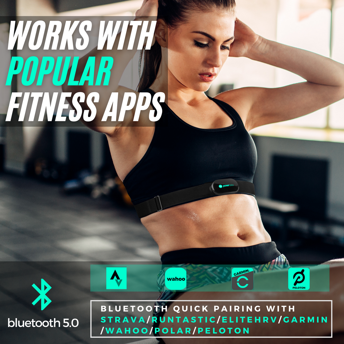 Powr Labs® Chest Heart Rate Monitor (ANT+ & Bluetooth 4.0 Dualband ...